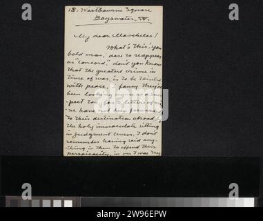 Brief Aan Felix Stone Moscheles, Matthijs Maris, 1888 - letter London ...