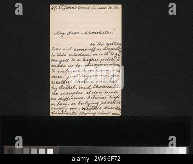 Brief Aan Felix Stone Moscheles, Matthijs Maris, letter London paper ...