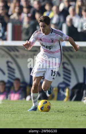 Kenan Yildiz of Juventus FC in action during the Serie A football match ...