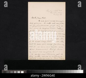 Letter to Jan Veth, Albert Verwey, 1897 letter ink writing (processes ...