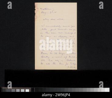Letter to Elsie Maud Cownie, Philip Zilcken, 1905 letter Venice ink ...