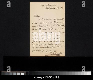 Letter to Philip Zilcken, 1890 letter New York (city) paper. ink ...