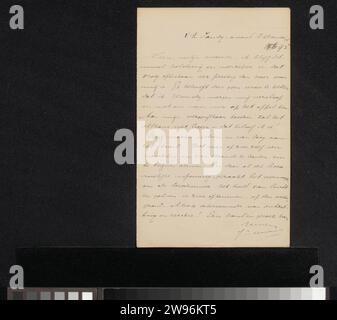 Letter to Jan Veth, Jacob Pieter Moltzer, 1905 letter The Hague paper ...
