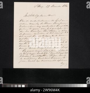 Letter to Ary Johannes Lamme, Jean Zacherie Mazel, 1862 letter The ...