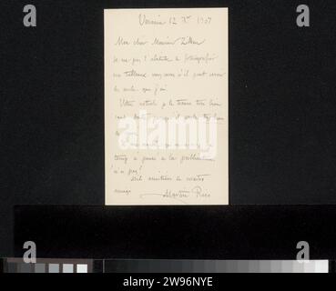 Letter to Philip Zilcken, Martín Rico Ortega, 1905 letter Venice paper ...