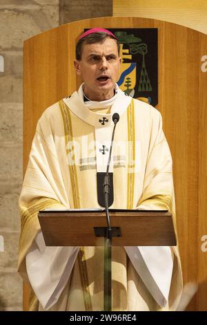 Archbishop Luc Terlinden pictured during a press conference to announce ...