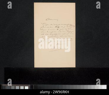 Letter to Philip Zilcken, 1867 - 1921 letter paper. ink writing ...