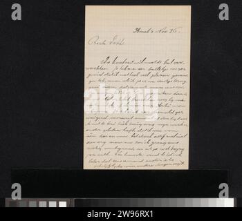 Letter to Jan Veth, Maurits van der Valk, 1874 - 1925 letter Letter ...