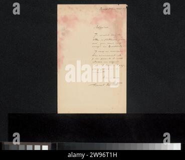 Letter to Philip Zilcken, 1889 letter Brussels paper. ink writing ...