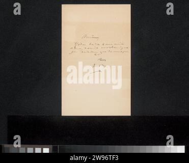 Letter to Philip Zilcken, 1867 - 1921 letter paper. ink writing ...