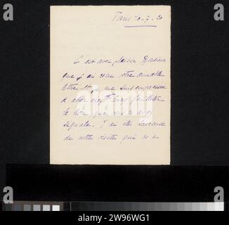 Letter to Philip Zilcken, Elissa Rhaïs, 1925 letter Paris paper. ink ...