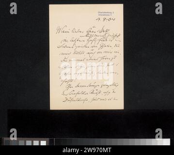 Letter to Jan Veth, Wilhelm von Bode, 1874 - 1925 letter Letter dated ...