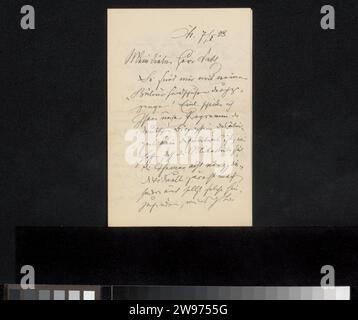 Letter to Jan Veth, Wilhelm von Bode, 1897 letter Charlottenburg paper ...