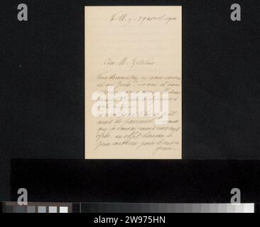 Letter to Alphonse Stengelin, Philip Zilcken, 1921 letter Nice paper ...