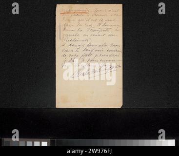 Letter to Philip Zilcken, 1867 - 1930 letter paper. ink writing ...