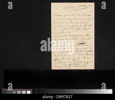 Letter to Jan Veth, Willem Bastiaan Tholen, 1887 letter paper. ink ...