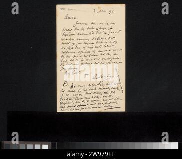 Letter to Jan Veth, George Hendrik Breitner, 1890 letter paper. ink ...