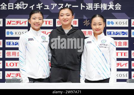 (L-R) Mone Chiba, Kaori Sakamoto, Mao Shimada, DECEMBER 24, 2023 ...