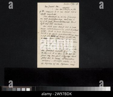 Letter to Cornelis Hofstede de Groot, Jan Veth, 1899 letter Bussum ink ...