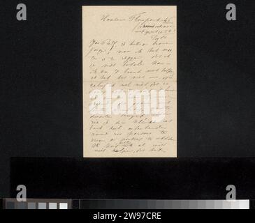 Letter to Jan Veth, Martha van Vloten, 1912 letter Bussum paper. ink ...