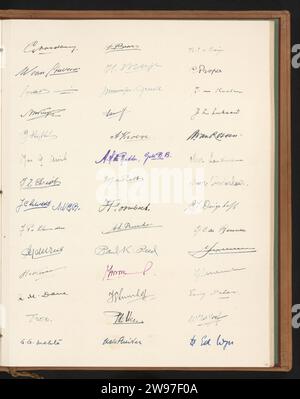 Leaf with signatures, various manufacturers, 1949 text sheet Leaf with ...