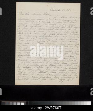 Letter to Philip Zilcken, 1922 letter Paris paper. ink writing ...