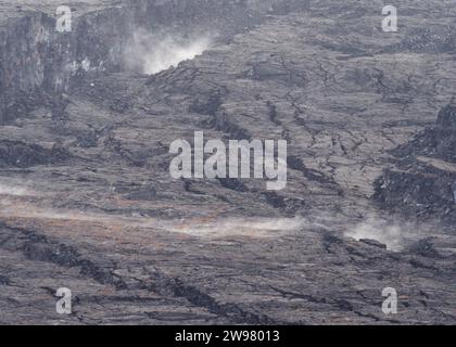 An aerial view of the summit of Kilauea Volcano in Hawaii Volcanoes ...