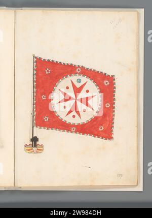Florence flag, Anonymous, 1667 - 1670 drawing Flag of Florence. White ...