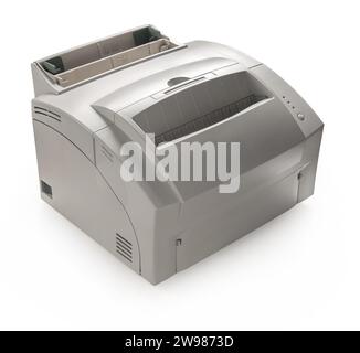 old printer closeup on white isolated background Stock Photo - Alamy