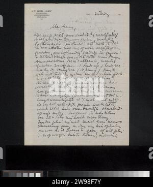 Letter to Anna Dorothe Dirks and Jan Veth, Isaac Israels, 1920 - 1925 ...