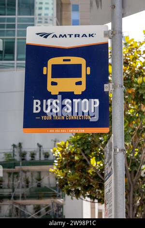 Amtrak Bus Stop Mission Street, San Francisco, Taking Passengers From ...