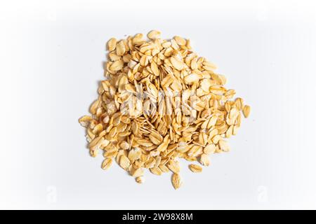 Dried oatmeal grains isolated on a white background. Top view Stock ...