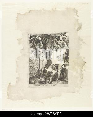 Adam en Eva, anonymous, after Bartholomeus Spranger, after Hendrick Goltzius, 1585 - 1596 print ...