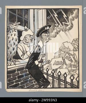 Cartoon, Kaiser Wilhelm II in civilian dress, WW1 Stock Photo - Alamy