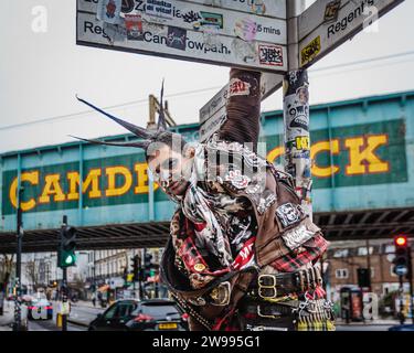 A portrait of the famous "Zombie Punk" in London's Camden Stock Photo ...
