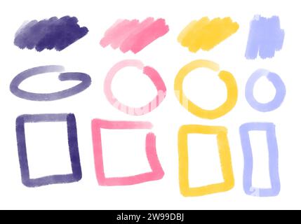 Set markers colored stripes and spots on white background for wrapping ...
