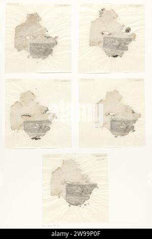 Loose fragments of prints of the Great Hercules, Anonymous, After Hendrick Goltzius, 1589 - 1596 ...