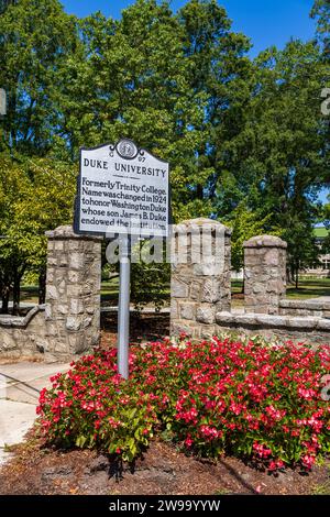 Durham, NC - September 4, 2023: Duke University banner on campus Stock ...