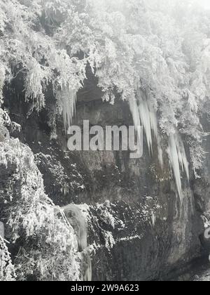 CHONGQING, CHINA - DECEMBER 24, 2023 - Tourists come to enjoy the snow ...