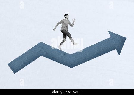 Creative collage picture illustration monochrome effect shocked ...