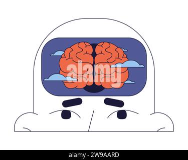 Brain fog syndrome 2D linear cartoon object Stock Vector Image & Art ...