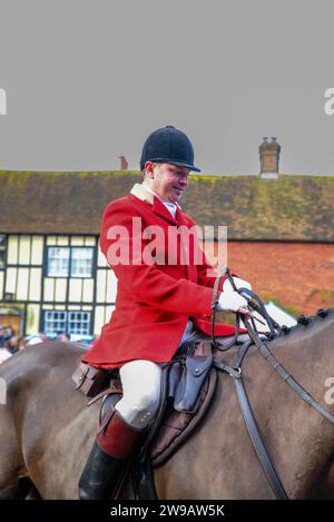 26th December 2023. Elham, East Kent, UK. Elham hunt in the villiage ...