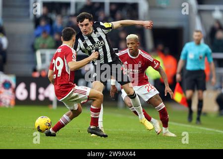 Tino Livramento of Newcastle United looks to make a pass during the ...