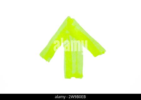 Yellow arrow sign drawn with marker on transparent background Stock ...