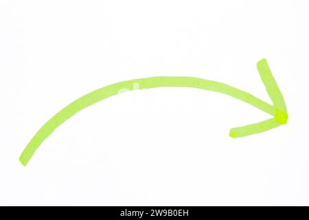 Yellow arrow sign drawn with marker on transparent background Stock ...
