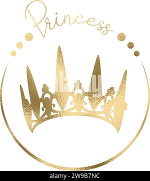 Princess crown in gold with transparent background Stock Vector Image ...