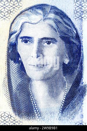 Mohtrama Fatima Jinnah, Portrait from Pakistan 75 Rupees Commemorative ...