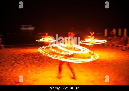 Fire show at Sandals Dunn's River Hotel, Ocho Rios, Jamaica, Central ...
