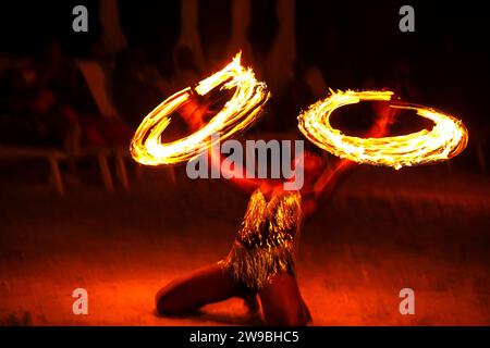 Fire show at Sandals Dunn's River Hotel, Ocho Rios, Jamaica, Central ...