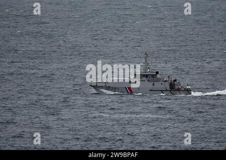 View of the customs coast guard cruiser Mistral (DF28) in Marseille ...